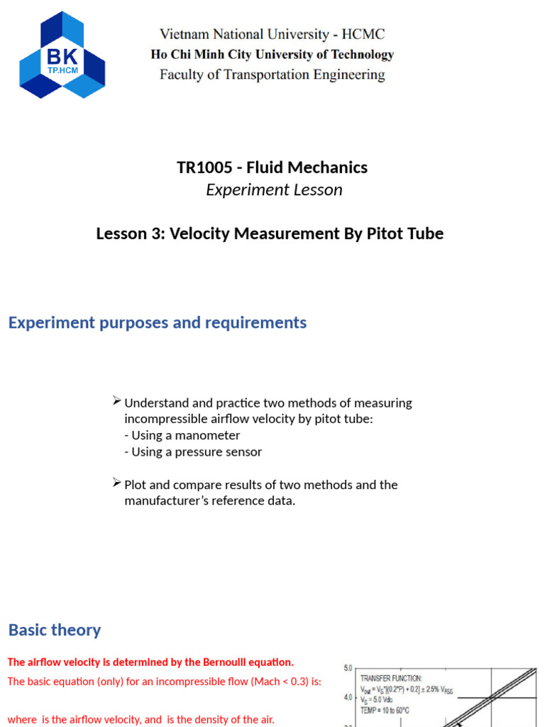 Lesson 3 Velocity Measurement by Pitot Tube | PDF | Gases | Classical ...