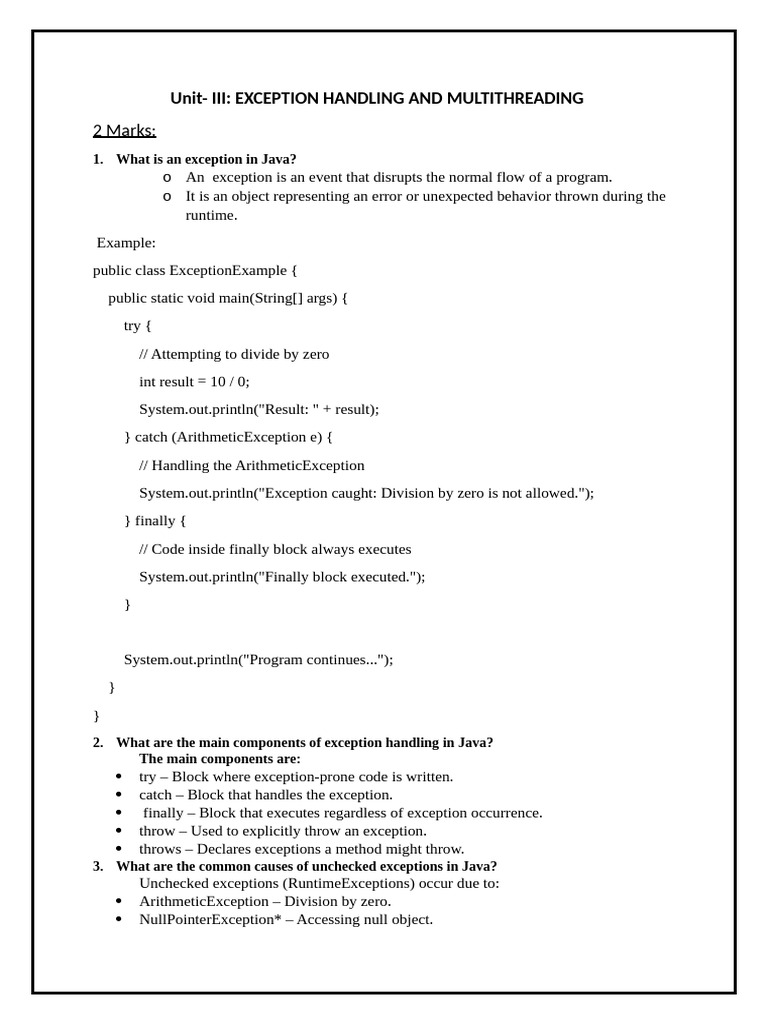Final Unit-3 Java | PDF | Class (Computer Programming) | Method (Computer Programming)