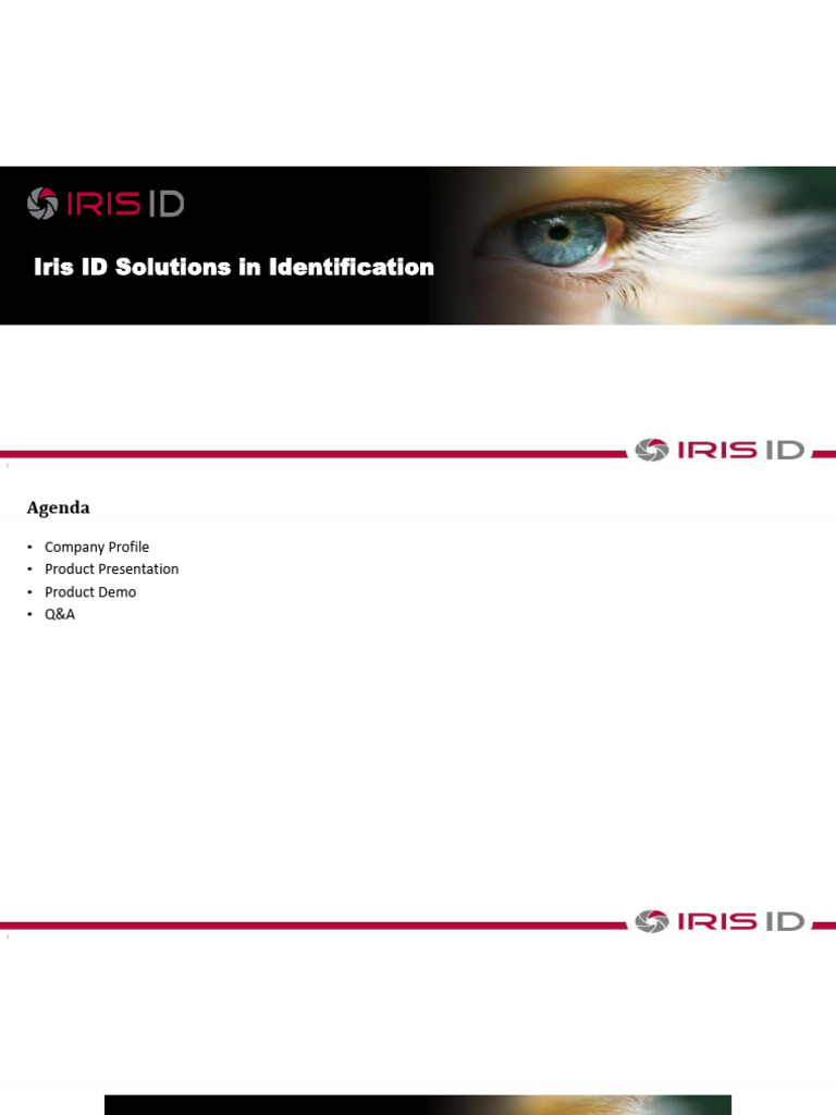 Iris ID Product Presentation May 2024 | PDF | Biometrics