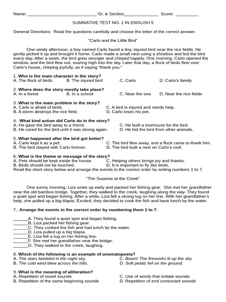 Summative Test No 1 English | PDF | Gases | Liquids