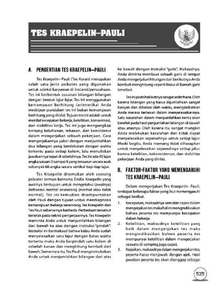 Tes Kraepelin Pauli | PDF