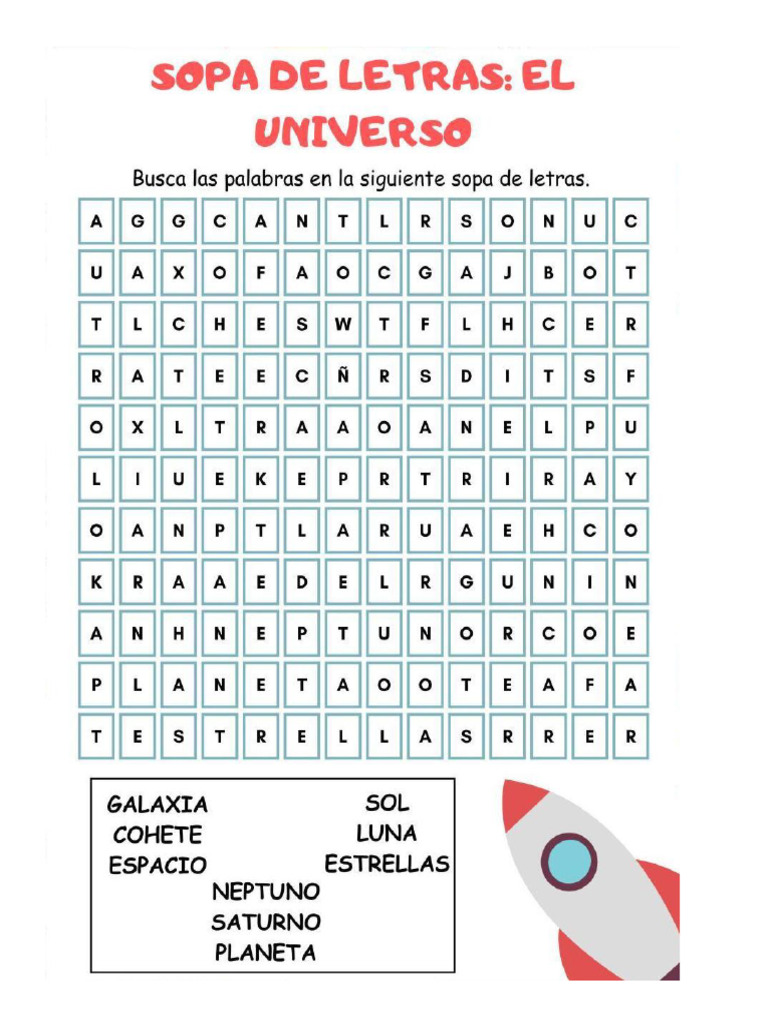 Sopa de Letras Universo | PDF