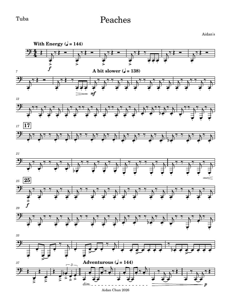 Peaches Parts Tuba | PDF