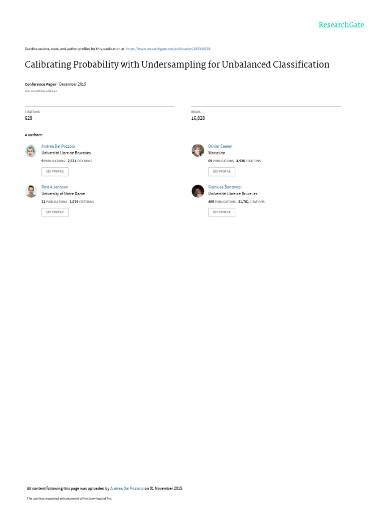 Calibrating Probability With Undersampling | PDF | Machine Learning ...