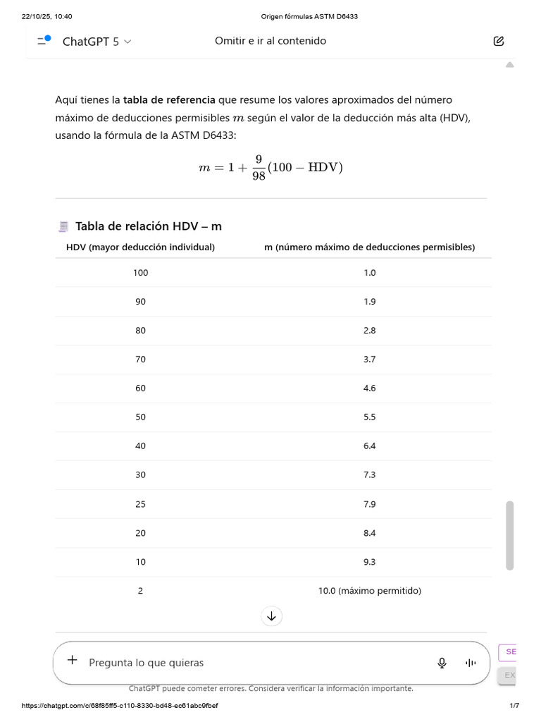 Deducciones HDV según ASTM D6433 | PDF