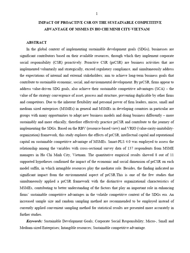 Amic Full Paper - Impact of Proactive CSR On The Sustainable Competitive Advantage of Msmes in ...