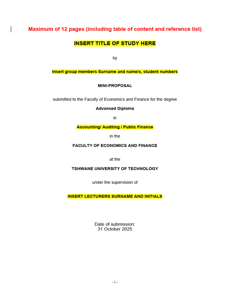 Research Mini-Proposal Template 2025 | PDF | Methodology | Science