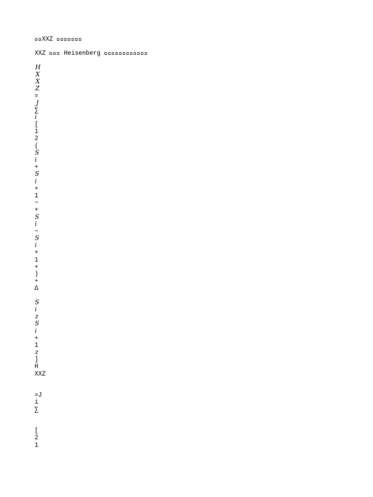 XXZ-Hamiltonian operator | PDF