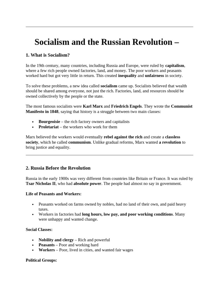 ? Socialism and The Russian Revolution | PDF | Communism | Socialism