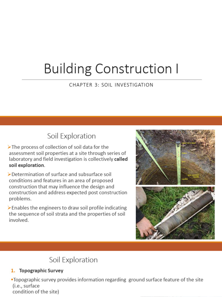 Soil Investigation for Construction | PDF | Silt | Soil