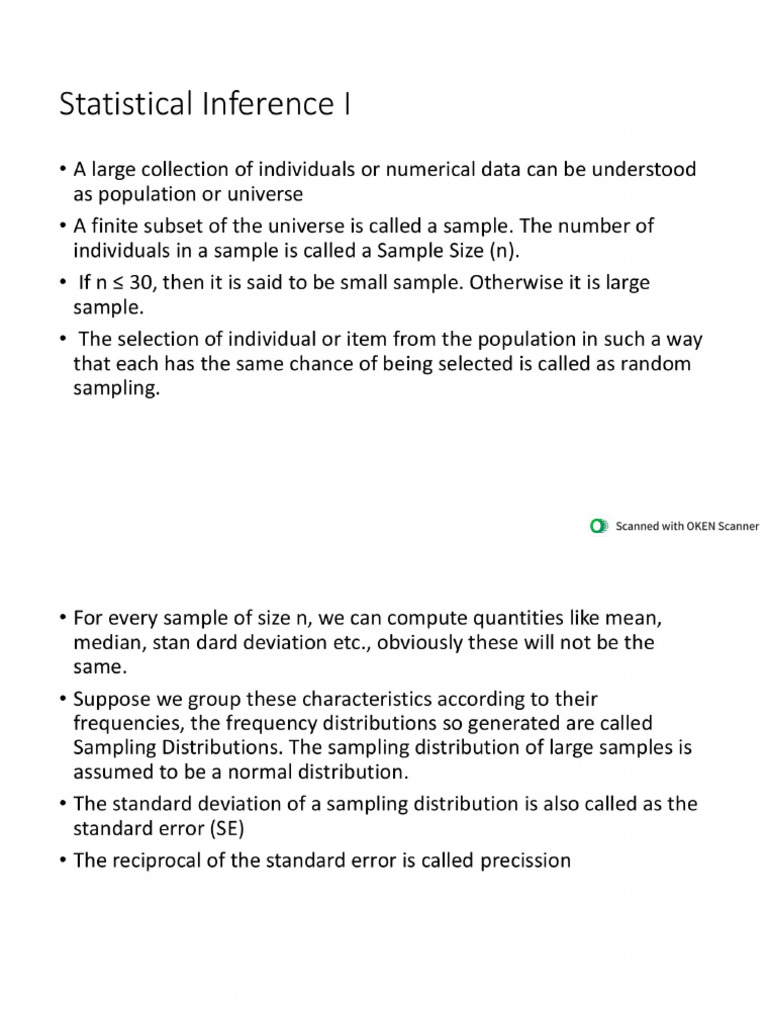 Statistical Inference 1 | PDF