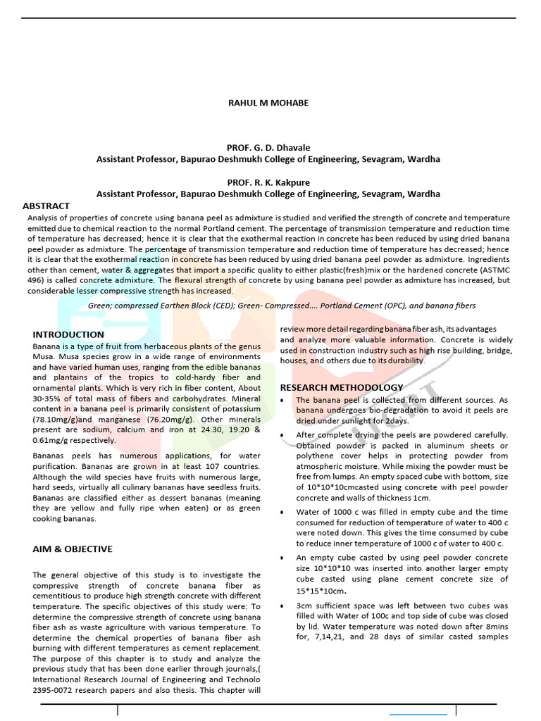 Subs Serbuk Kulit Pisang | PDF | Concrete | Banana