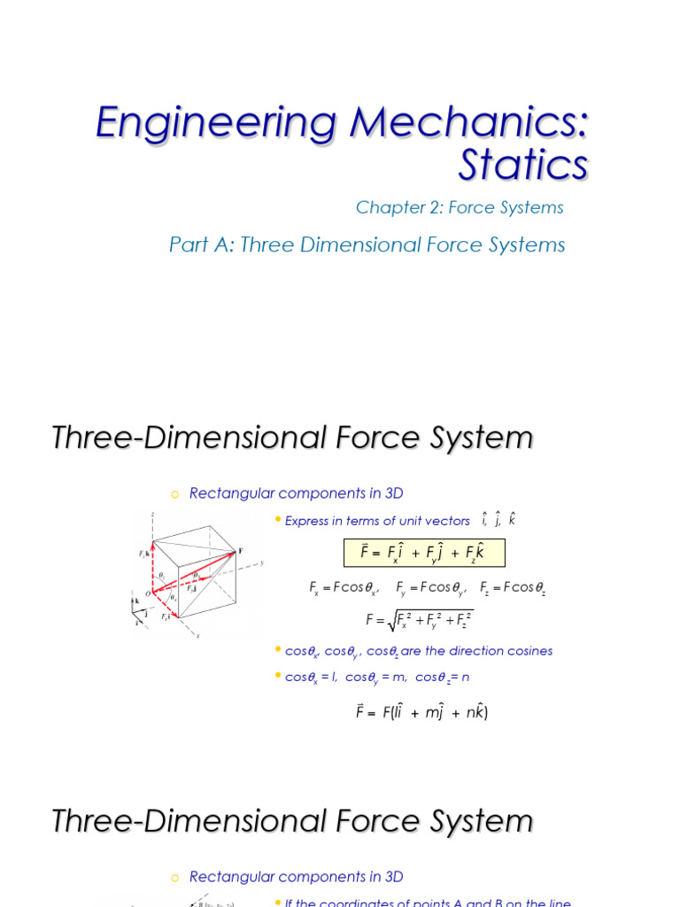 0201 Force System 3D | PDF | Euclidean Vector | Force