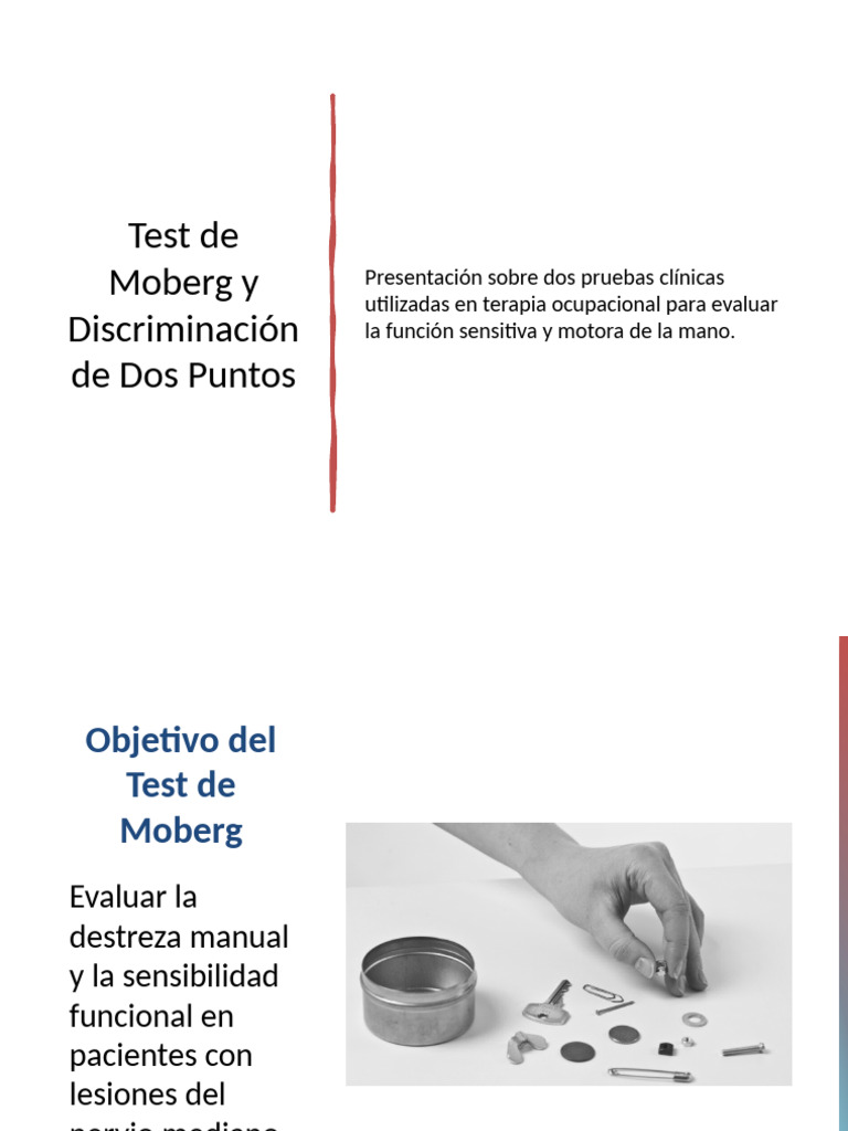 Tests de Moberg y Discriminación Táctil | PDF