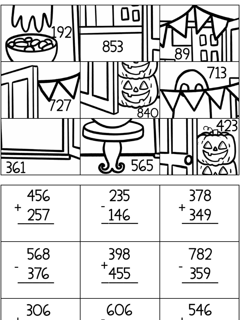 Rompecabezas Sumas y Restas de Halloween | PDF