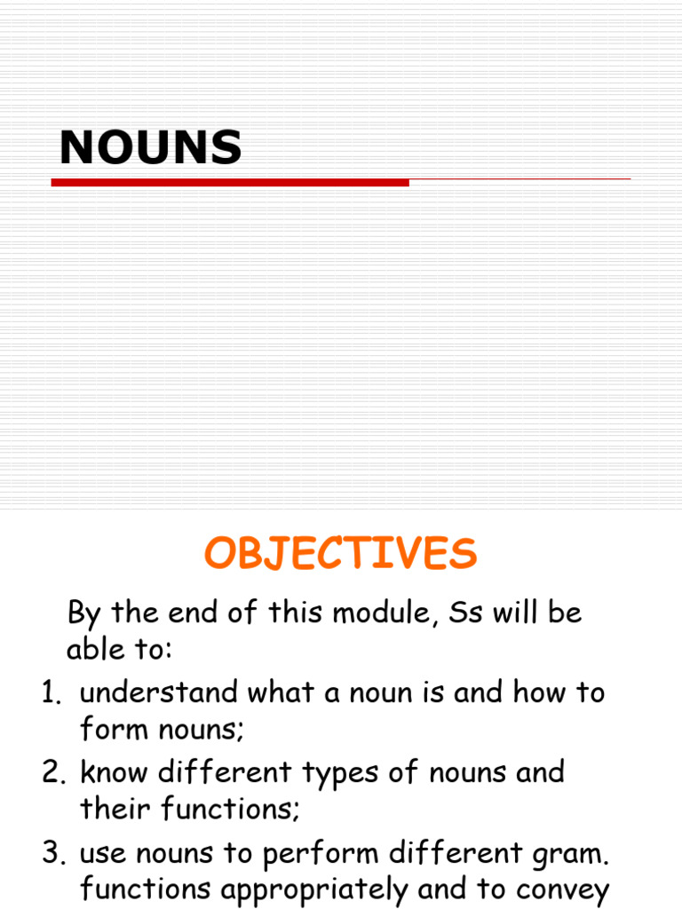 Understanding Nouns: Types and Functions | PDF | Grammatical Gender | Word