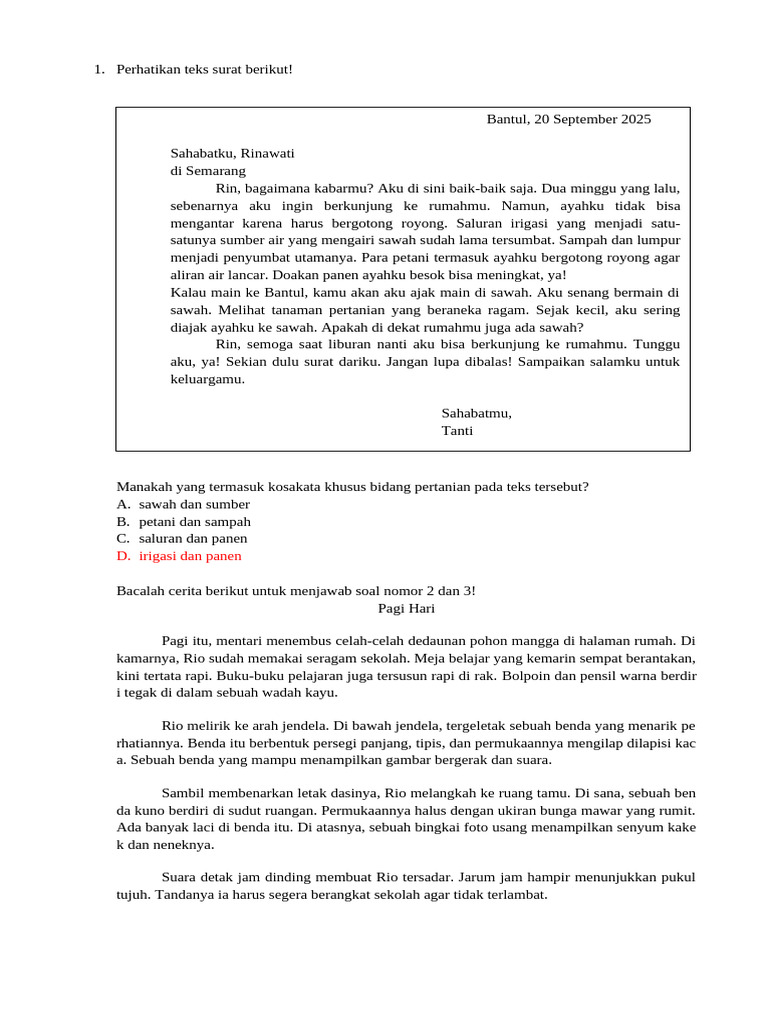 Soal To TKA B.indo 30 Soal Fix Reading | PDF