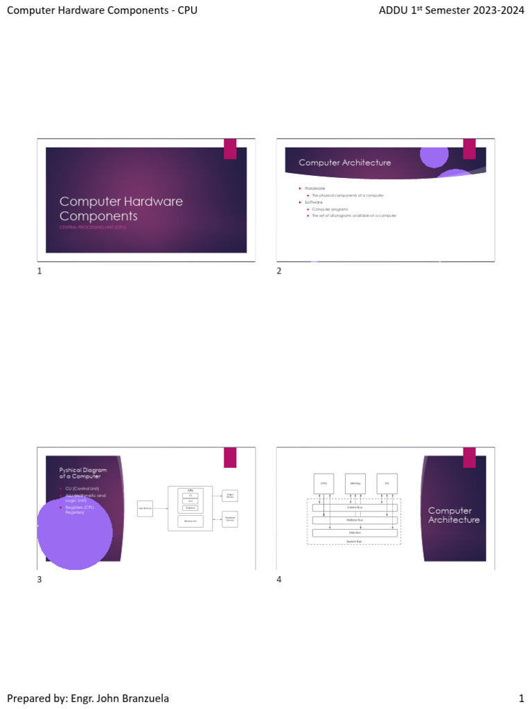 [2] Computer Hardware - Central Processing Unit (CPU) | PDF | Central Processing Unit | Cpu Cache