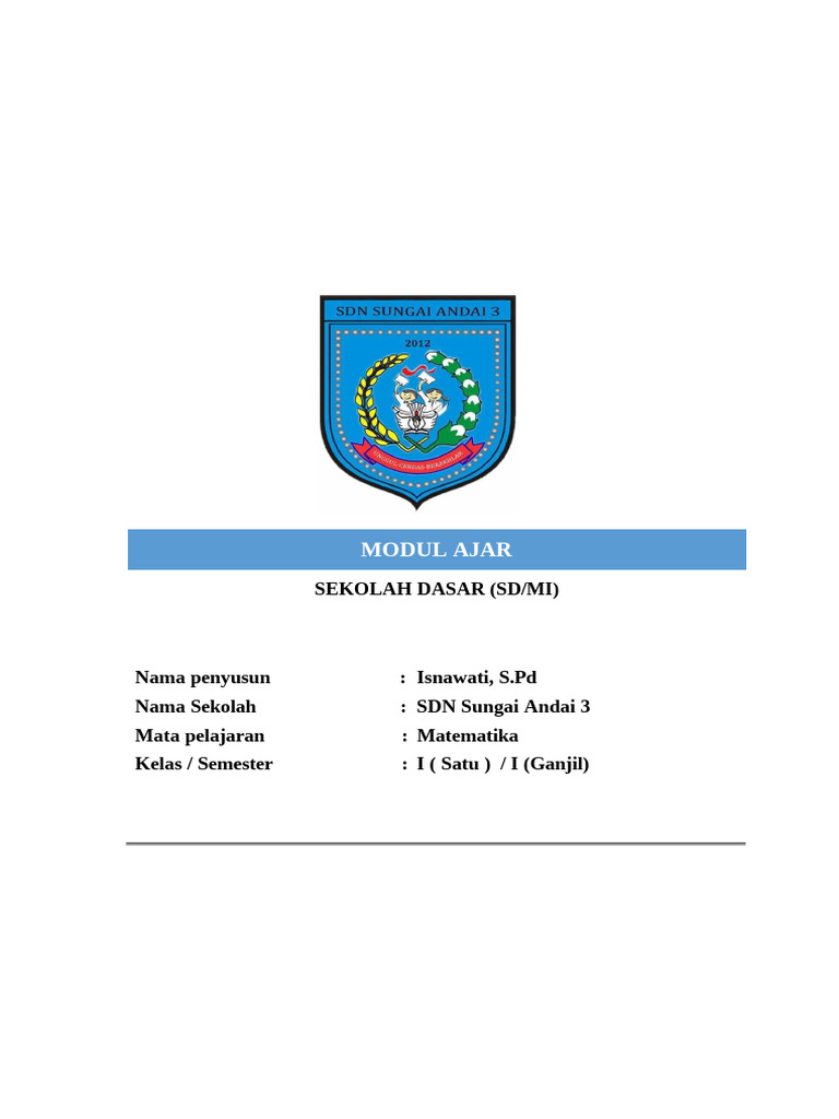 MODUL AJAR (Aljabar) MTK Simbol Matematika | PDF