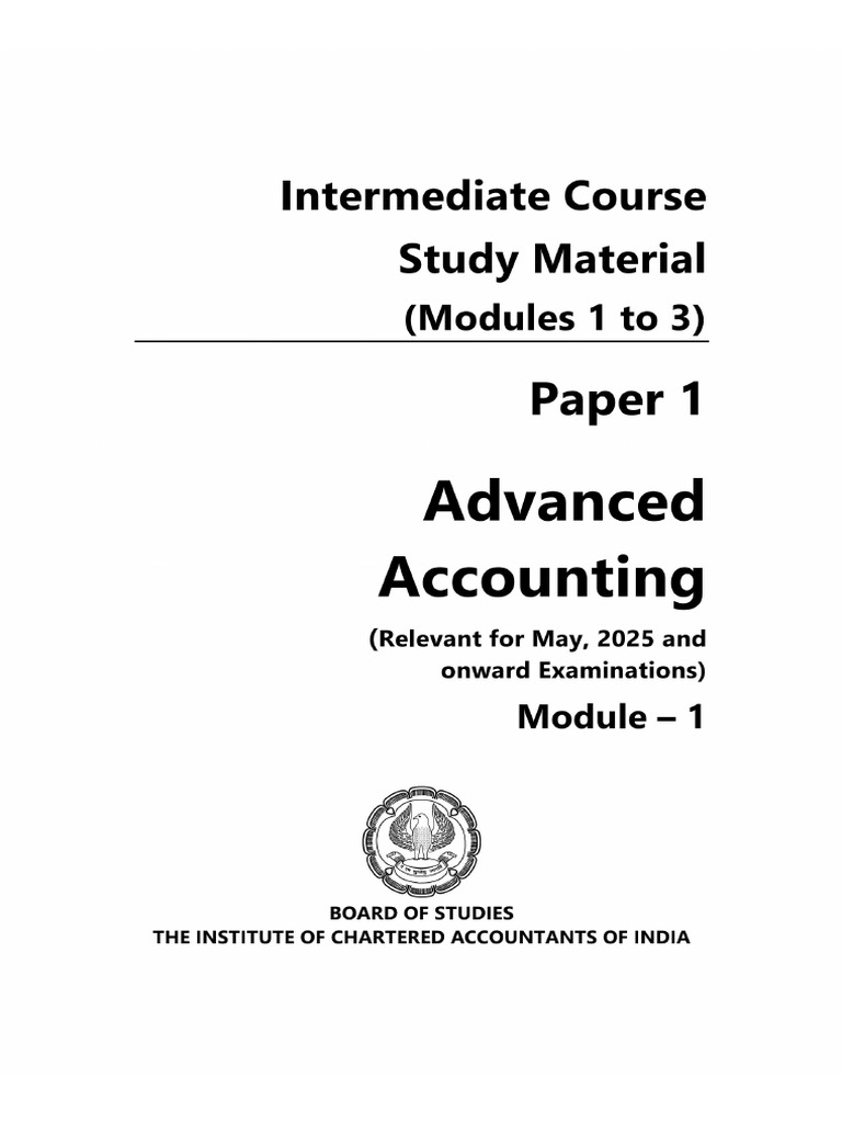 Advanced Accounting M1 Edition July 24 | PDF