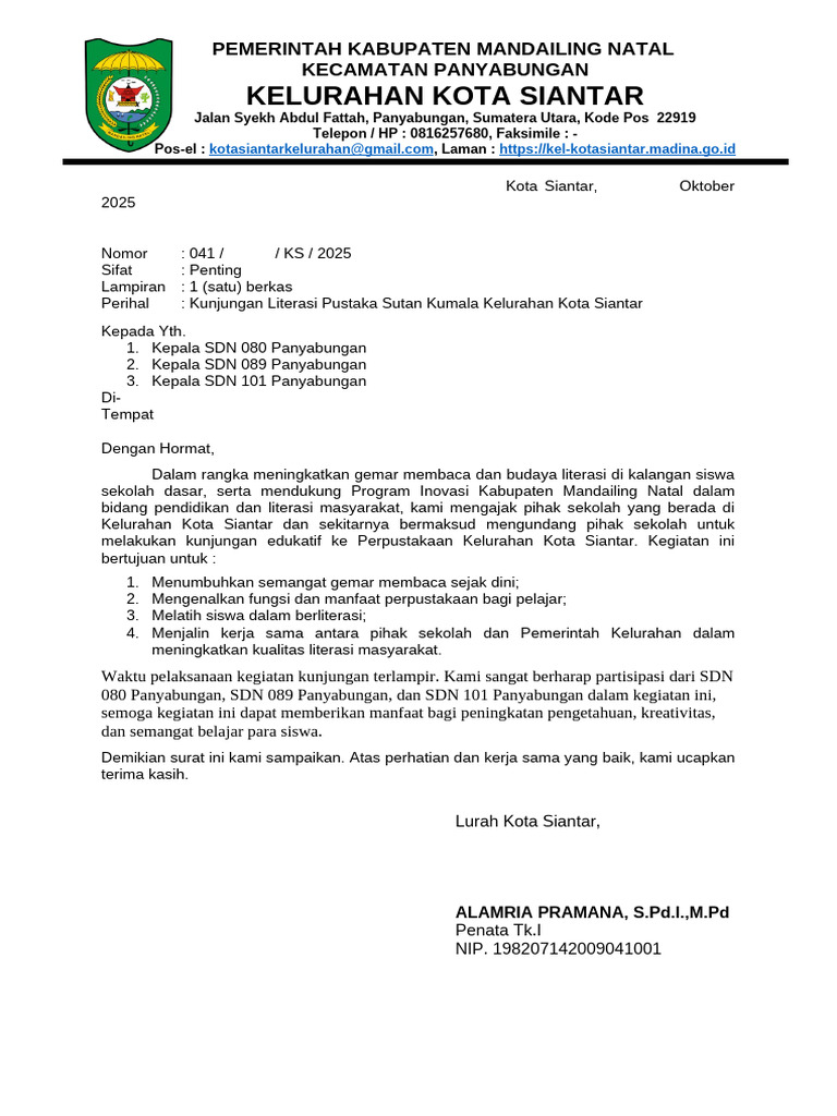 Surat Perpustakaan | PDF