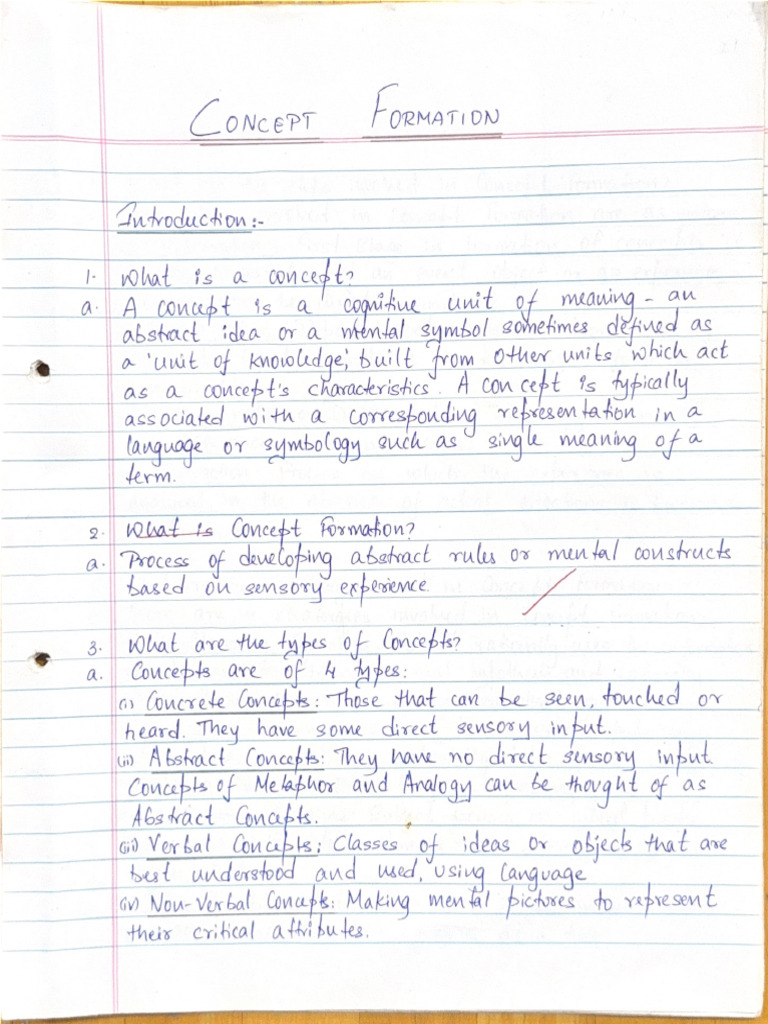 Concept Formation | PDF
