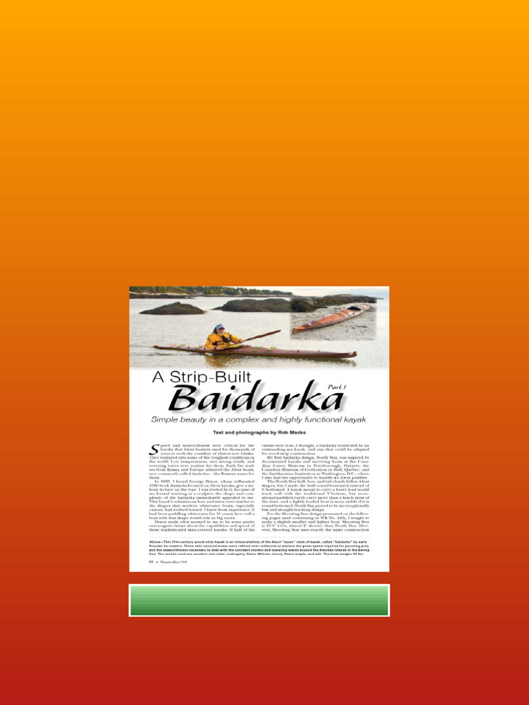 Baidarka Kayak Boat Boats Plan Plans Woodenboat Magazine full | PDF