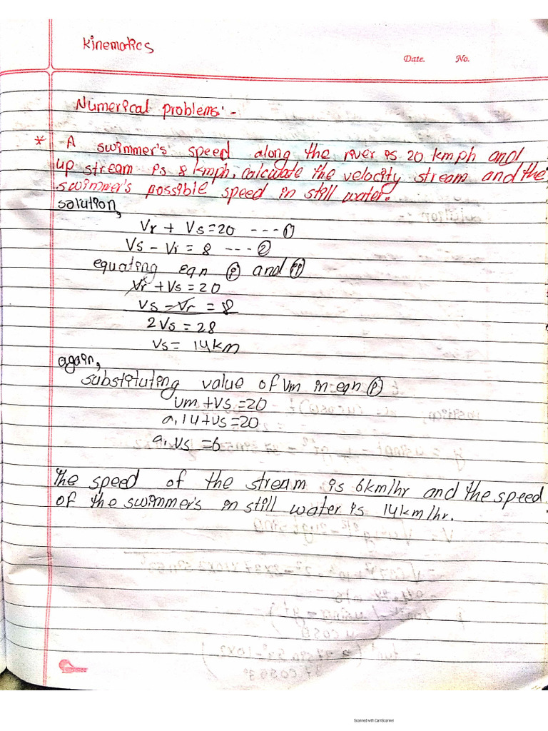 Numericals of Kinematics, Laws of Motion & Scalars and Vectors Class 11 Physics | PDF