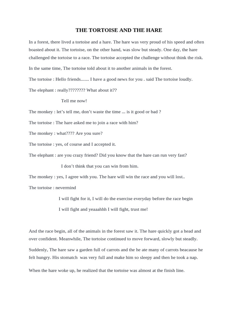 The Tortoise and the Hare: A Fable | PDF