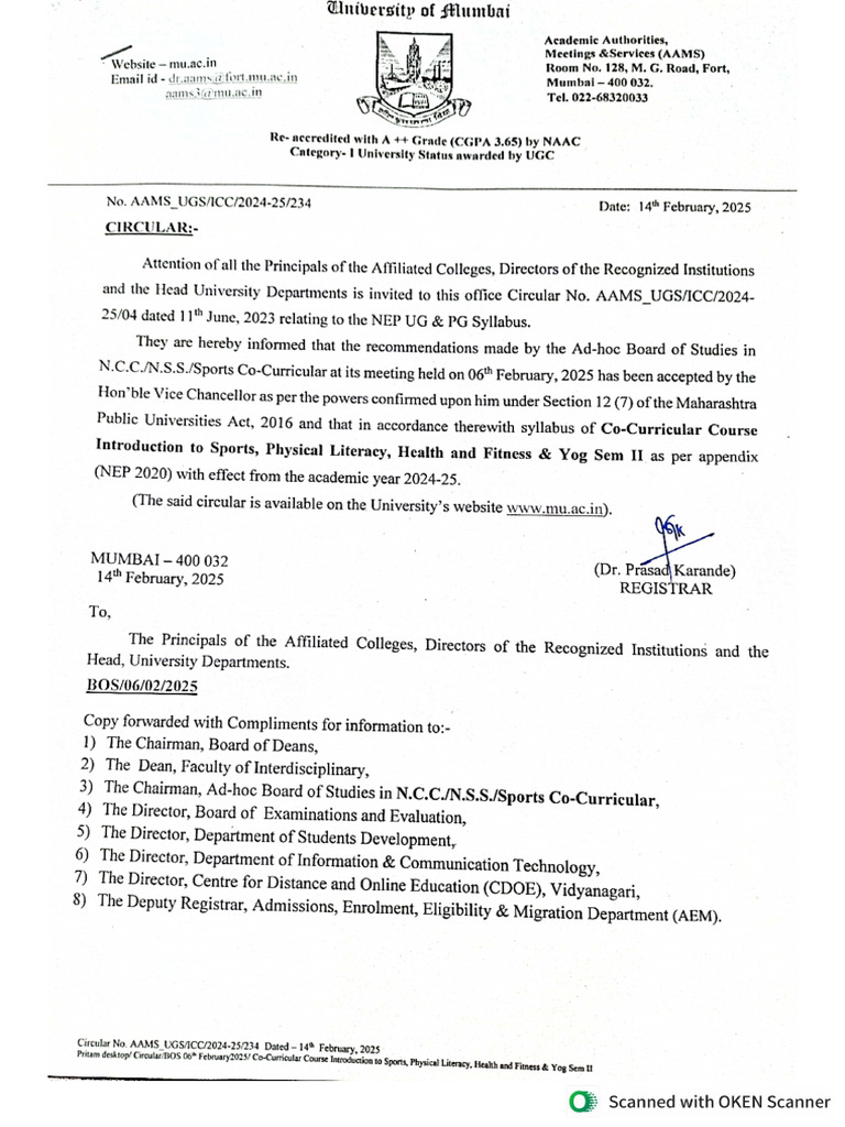 Co Curricular Course Introduction To Sports Physical Literacy Health and Fitness Yog Merged ...