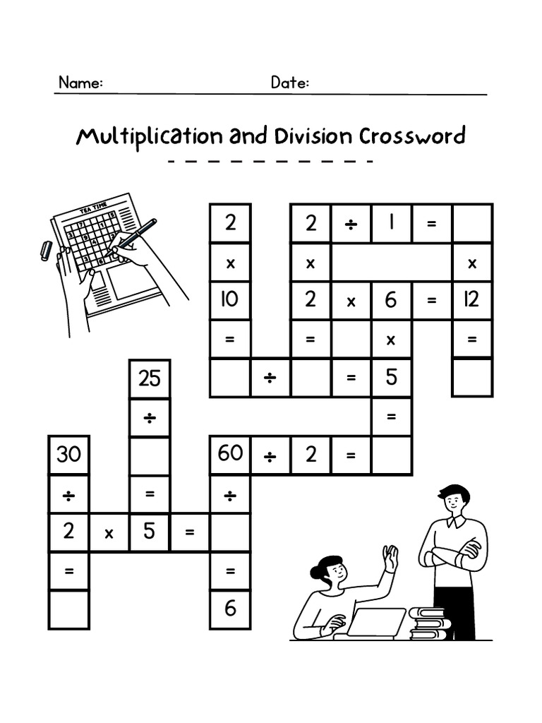 Multiplication and Division Crossword Puzzle Worksheet | PDF