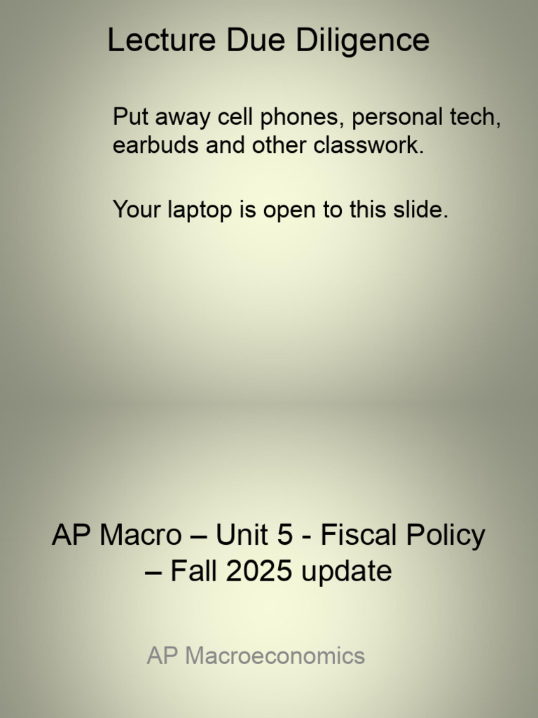 AP Macroeconomics: Fiscal Policy Overview | PDF | Fiscal Policy ...