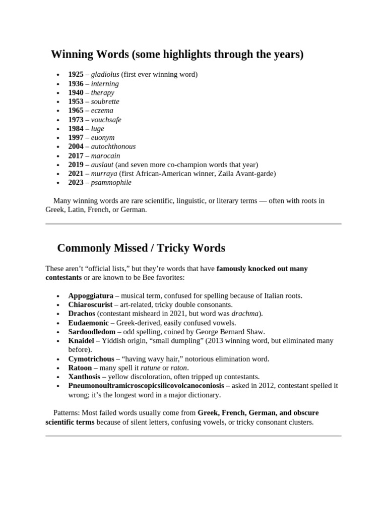 ? Winning and Failed Words | PDF