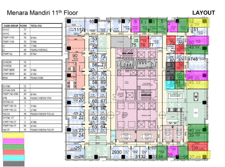 BCN-2210224-Layout Plotting-BDP Office Lt.11-Menara Mandiri II | PDF