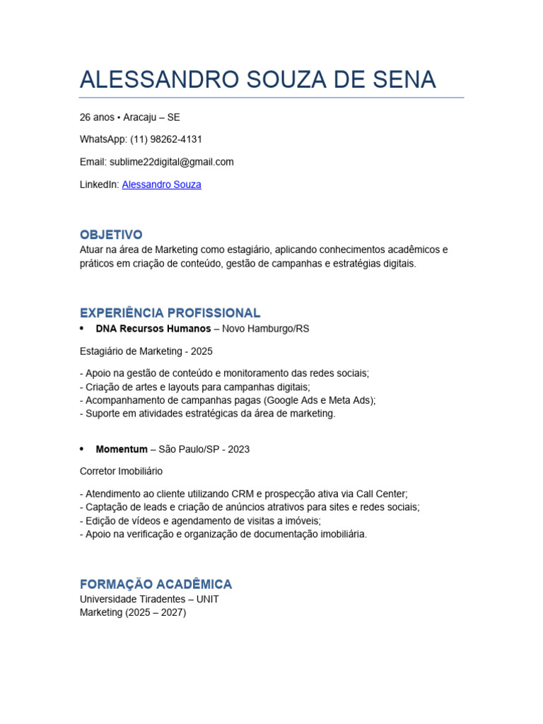 CV Alessandro Ss | PDF