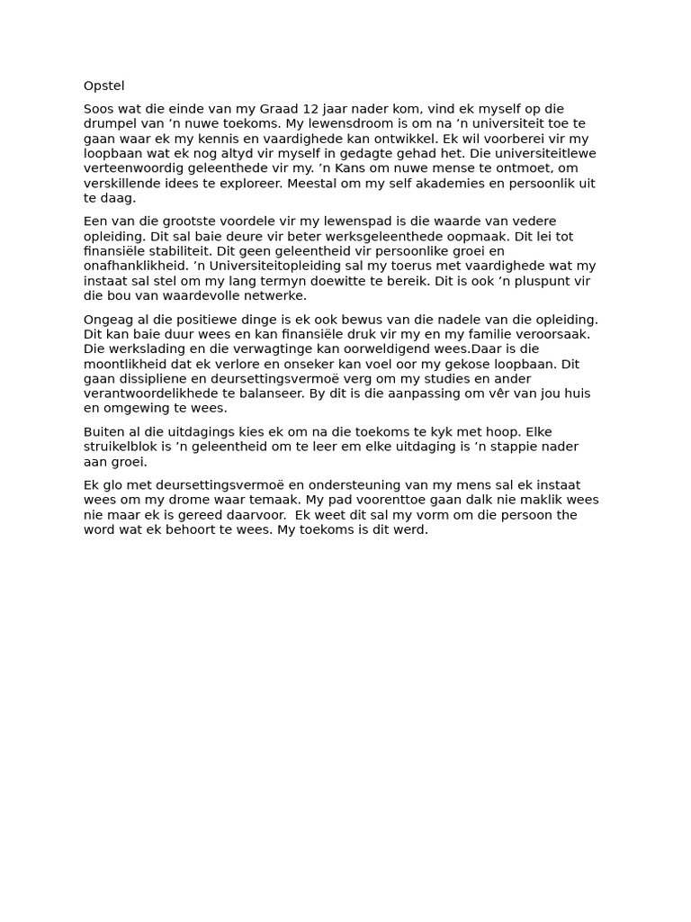 My Toekoms | PDF