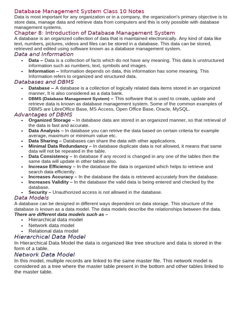 Data and Information: Chapter 8: Introduction of Database Management ...