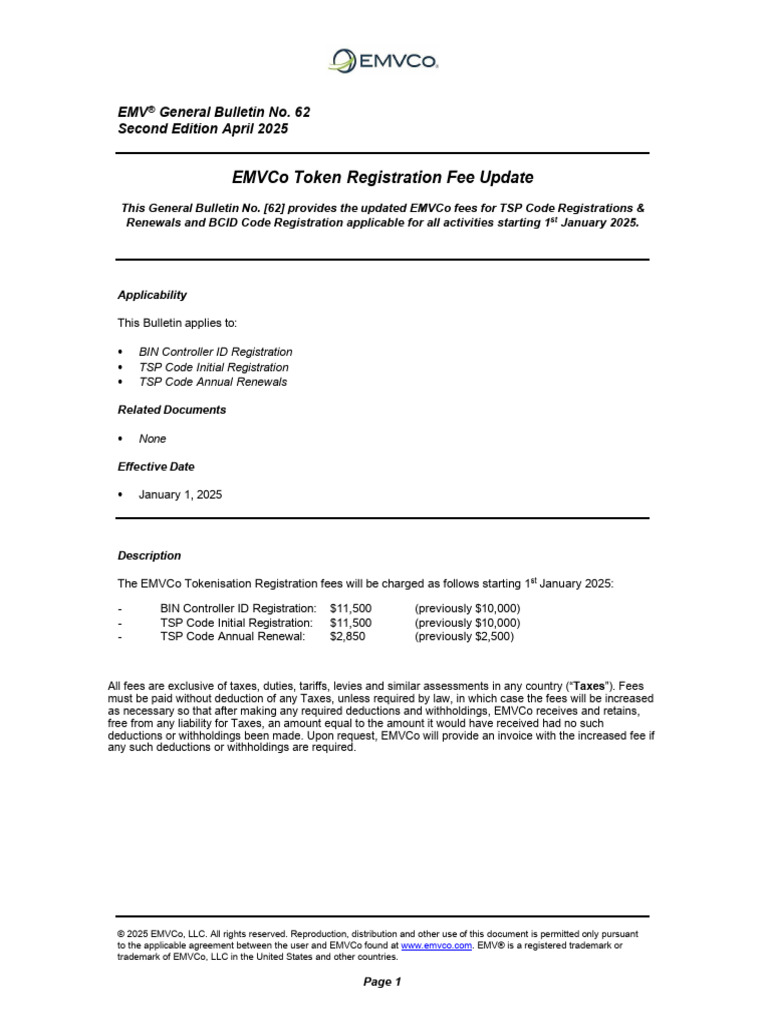 General Bulletin 62 v2 | PDF | Emv | Intellectual Property