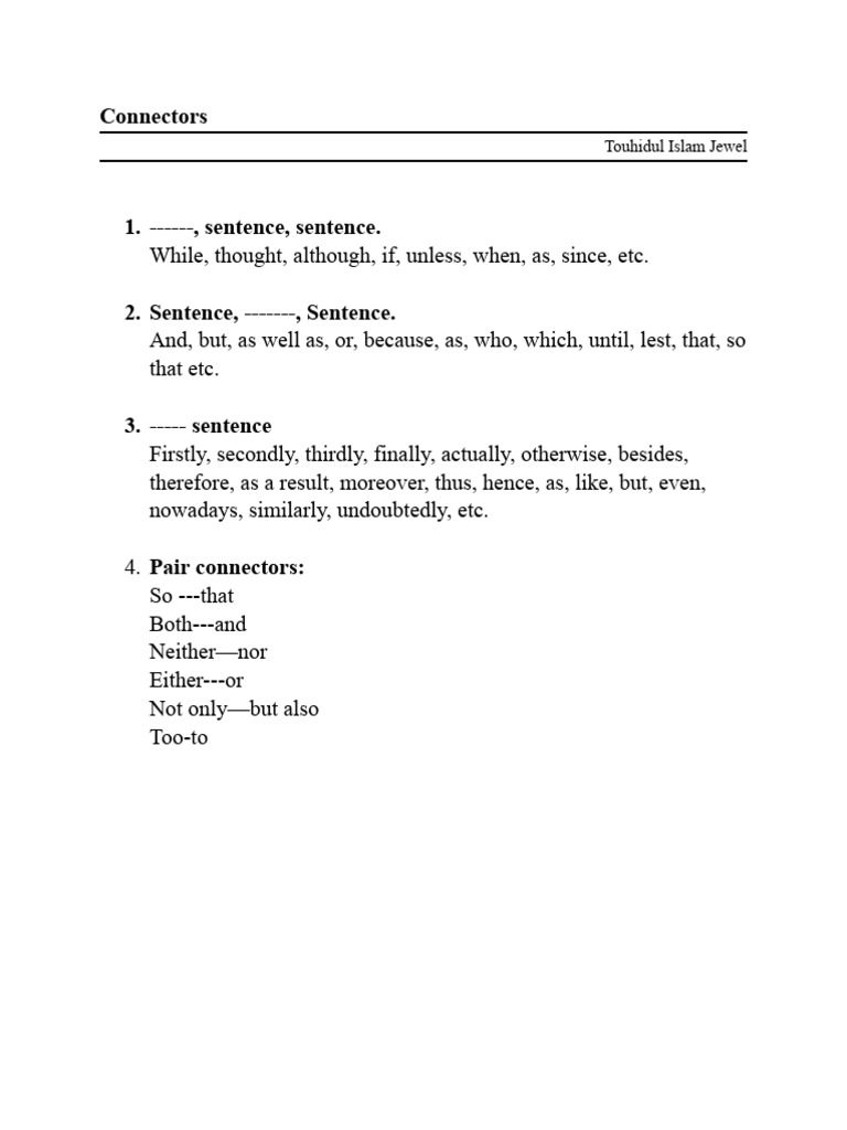 Connectors Pair Wise | PDF