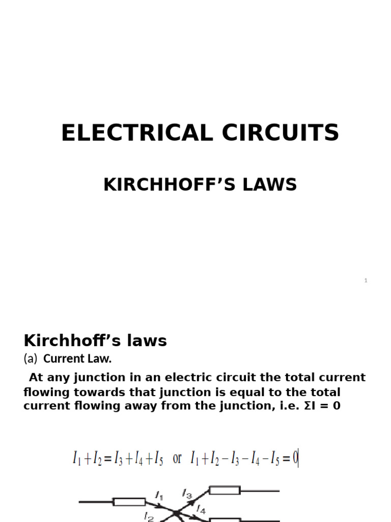 2 Electrical Circuits Kirchhoff's Laws | PDF | Electrical Network ...