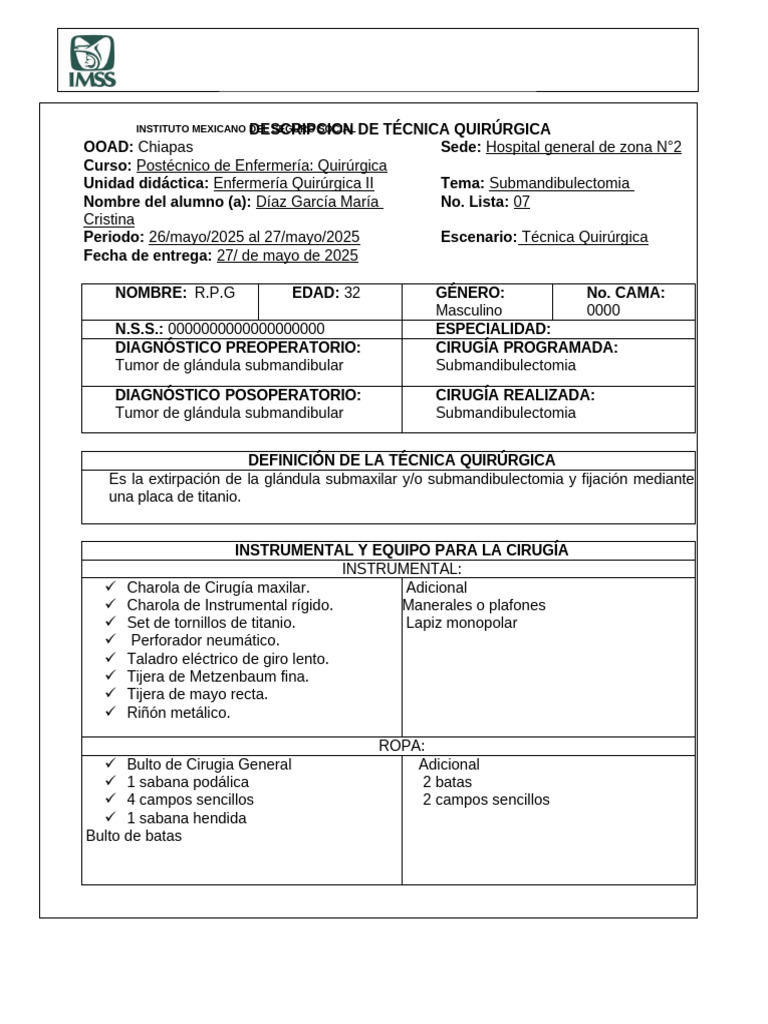SUBMANDIBULECTOMIA | PDF | Cirugía | Especialidades Medicas