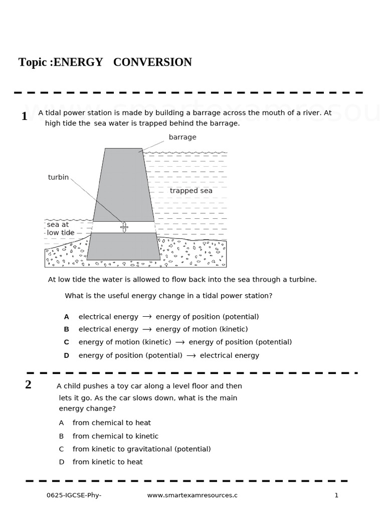 Energy Conversion 30th Jan Home Work | PDF | Kinetic Energy | Engines