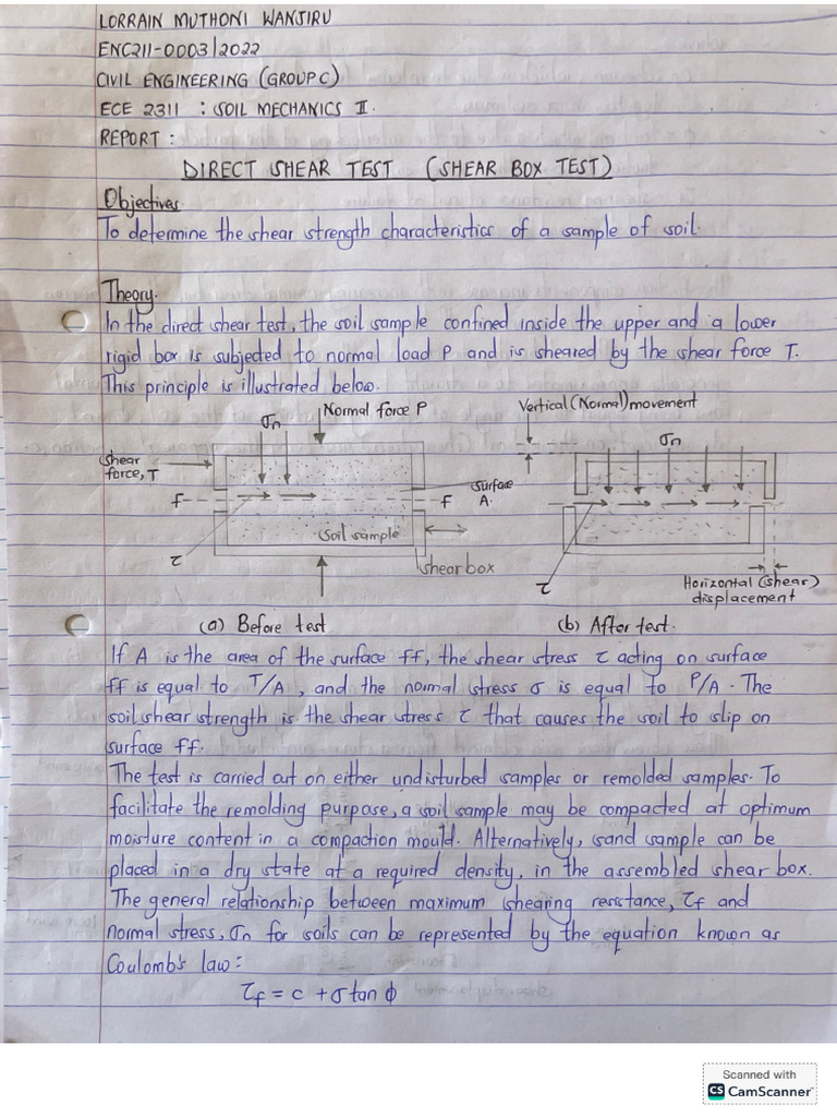 Direct Shear Test | PDF