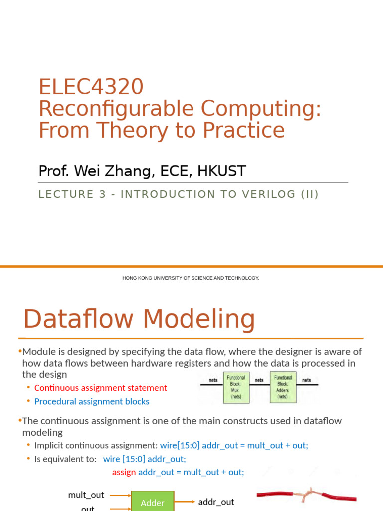 ELEC4320-Lecture3-Verilog 1 | PDF | Computing | Computer Engineering