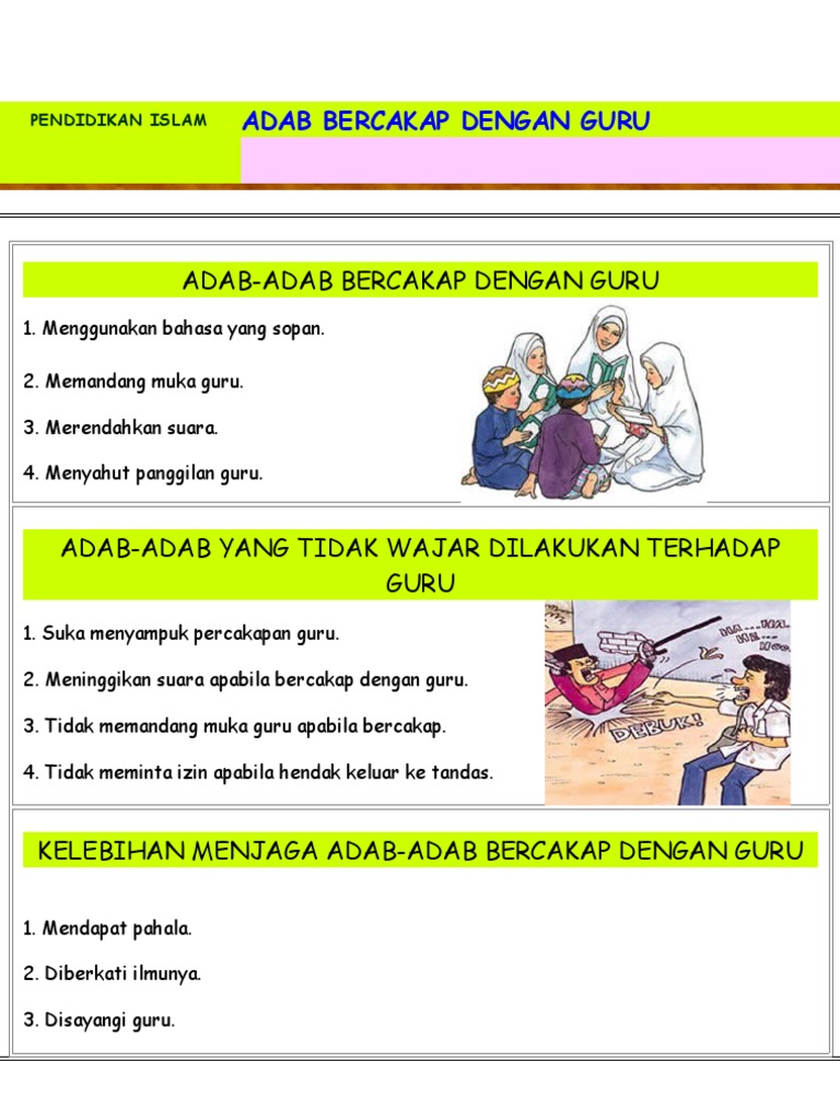 Adab Bercakap Dengan Guru | PDF