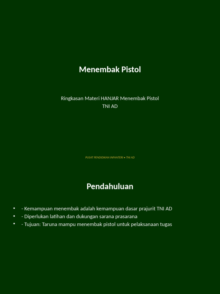 Panduan Menembak Pistol TNI AD | PDF