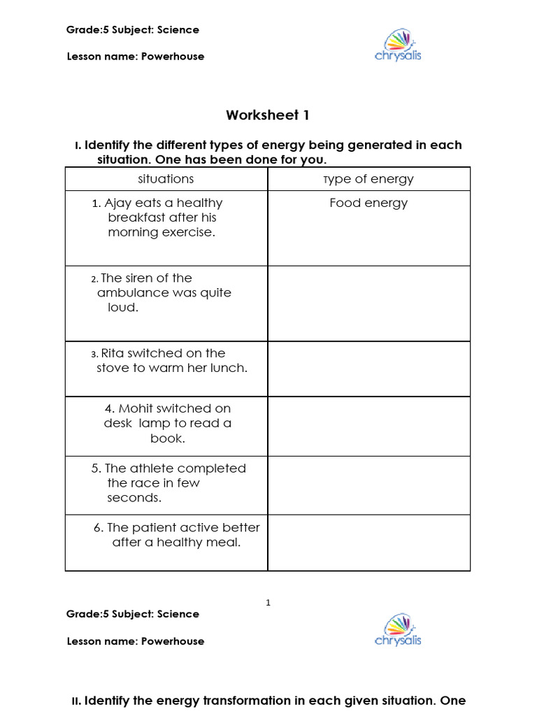 Forms of Energy Worksheet1 - 31102025 - 154329 | PDF