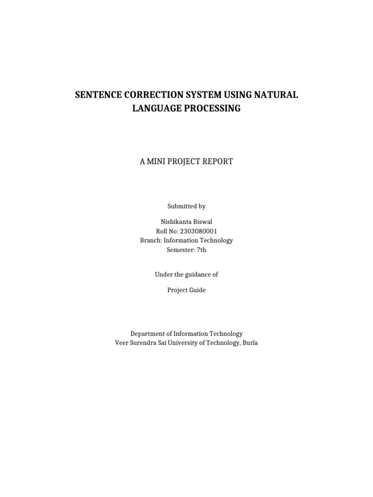 Sentence Correction Full Report | PDF | Grammar | Python (Programming Language)