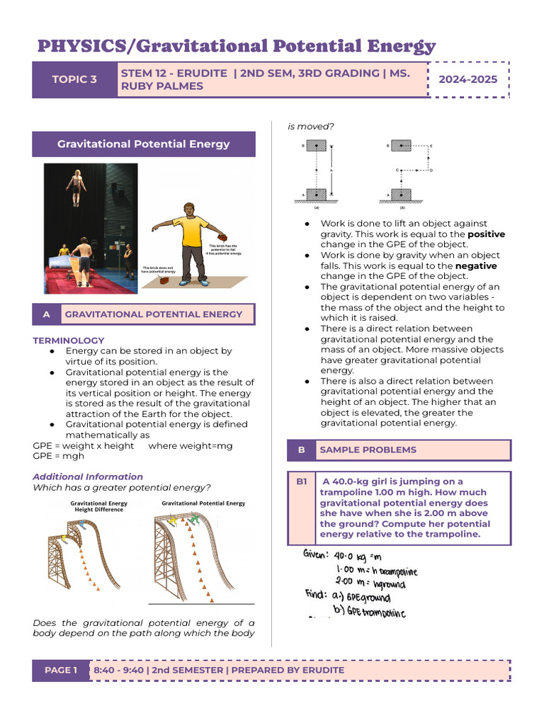 3 Gravitational Potential Energy | PDF | Potential Energy | Gravity