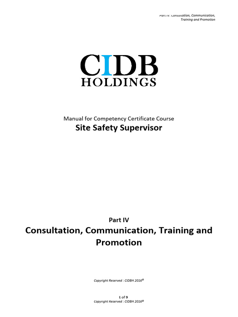 04 Part IV Consultation Revised | PDF | Occupational Safety And Health ...